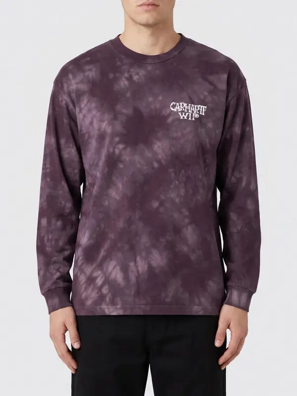 Carhartt Work In Progress Printed Organic Cotton Long Sleeve T-shirt - Plum