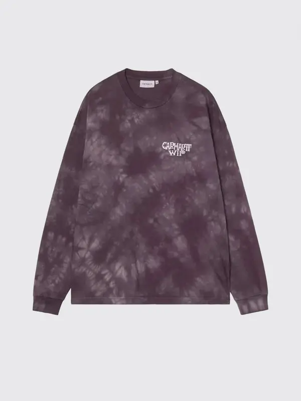 Carhartt Work In Progress Printed Organic Cotton Long Sleeve T-shirt - Plum