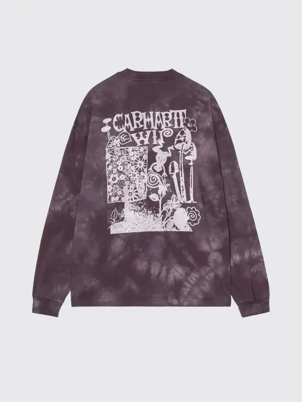 Carhartt Work In Progress Printed Organic Cotton Long Sleeve T-shirt - Plum