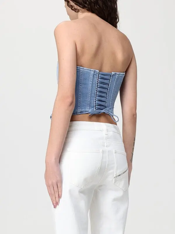 Elisabetta Franchi Denim Corset Top