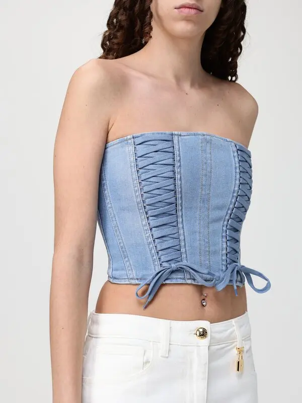 Elisabetta Franchi Denim Corset Top