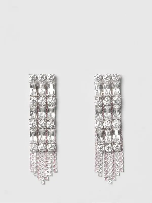 SELF-PORTRAIT Brass Earrings With Set Rhinestones