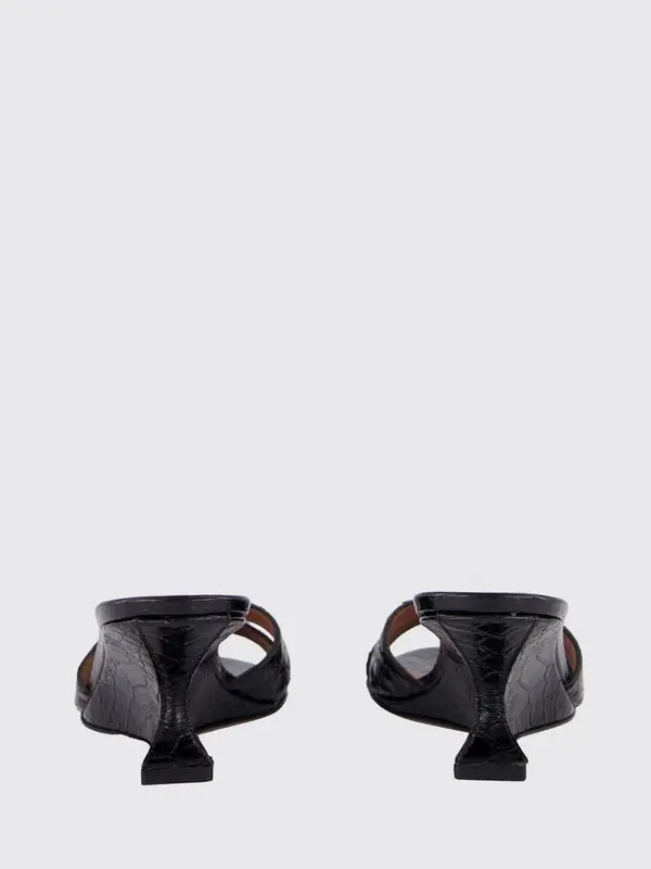 Paris Texas Nina Python Print Leather Wedge Mules
