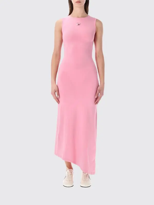 MARINE SERRE Asymmetric Stretch Cotton Dress - Pink