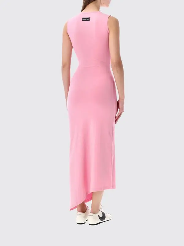 MARINE SERRE Asymmetric Stretch Cotton Dress - Pink