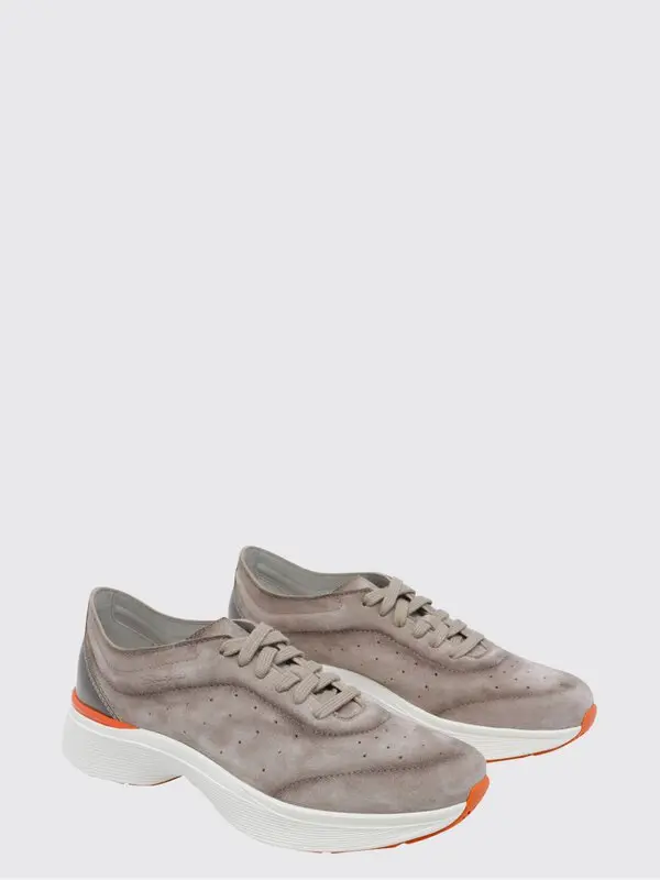 Santoni Suede Lace-up Sneakers - Beige