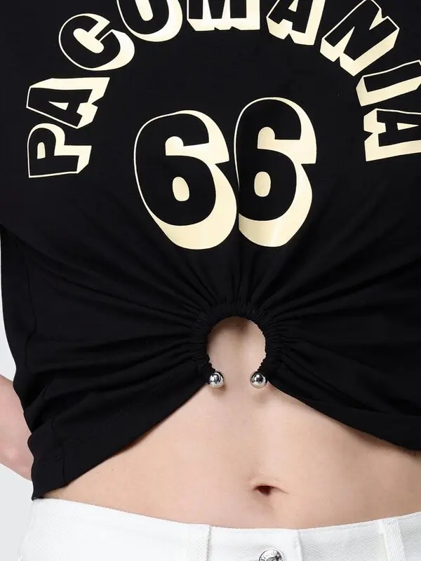 Rabanne Printed Cotton T-shirt - Black