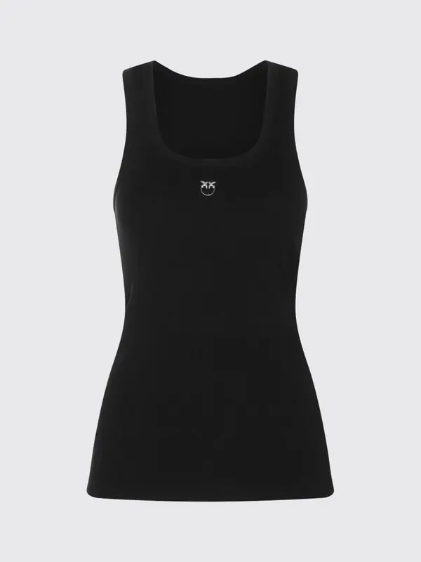 Pinko Ribbed Tank Top With Logo Detail