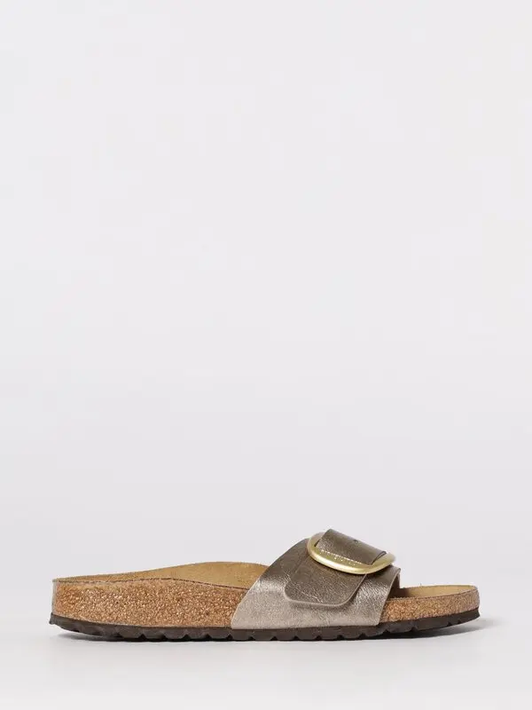 BIRKENSTOCK Laminated Leather Madrid Big Buckle Sandals - Bronze