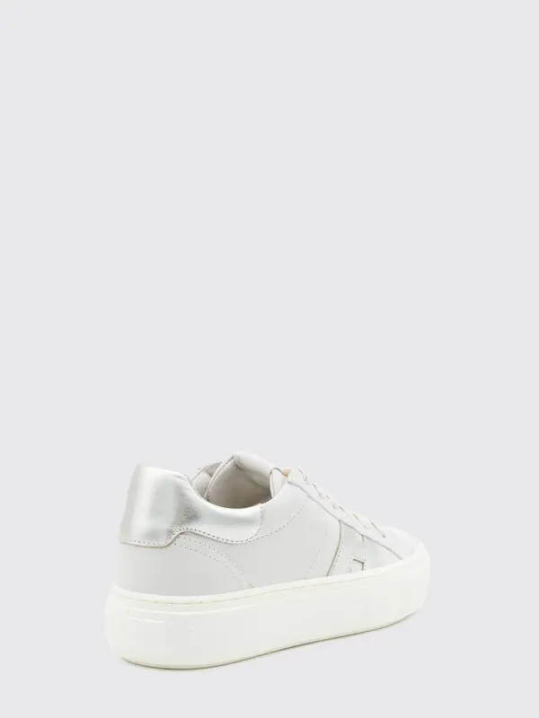 Hogan Crosswind Platform Sneakers In Smooth And Laminated Calfskin - Beige