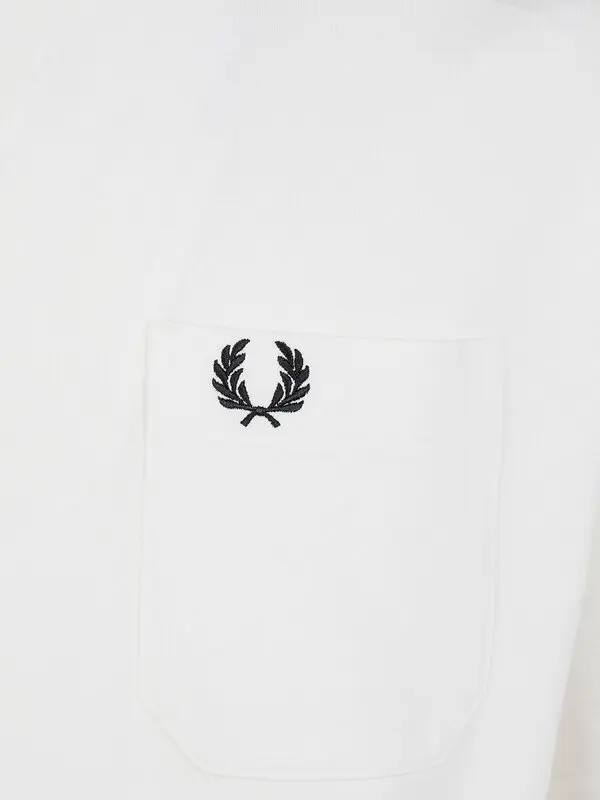 Fred Perry Cotton T-shirt With Patch Pocket And Embroidered Logo - White