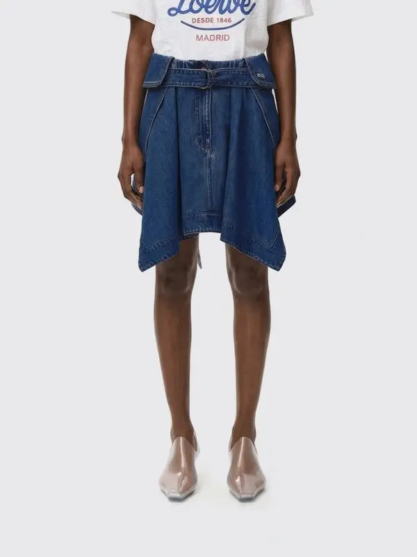 Loewe Asymmetric Denim Skirt