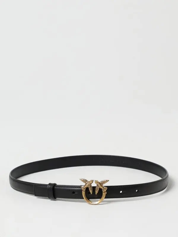 Pinko Gold Tone Buckle Belt - Black