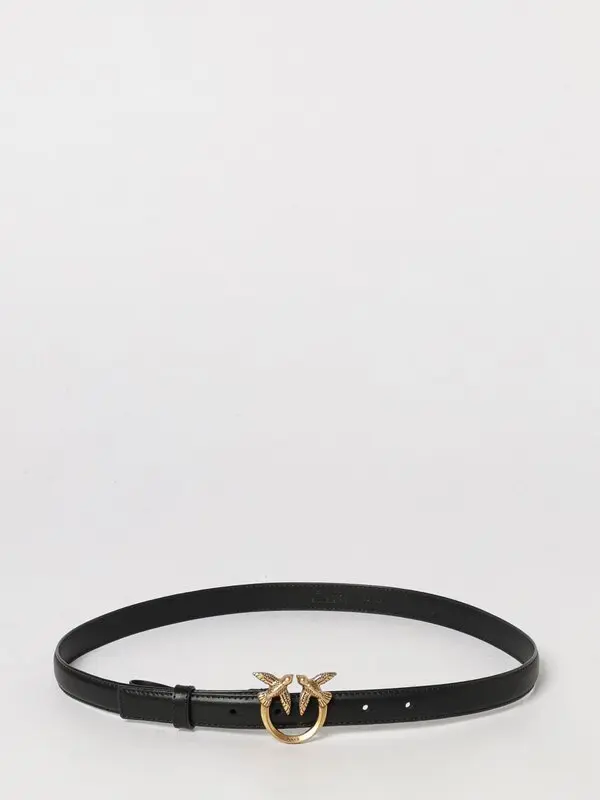 Pinko Gold Tone Buckle Belt - Black