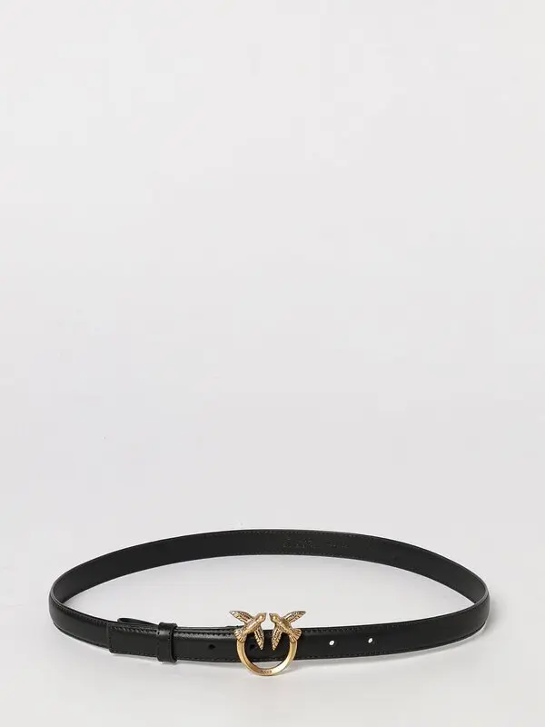 Pinko Gold Tone Buckle Belt - Black