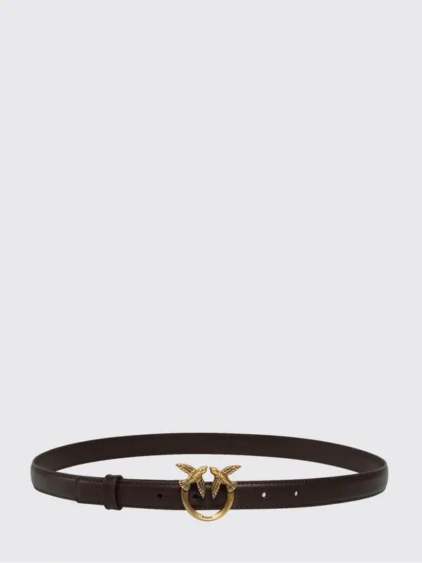 Pinko Gold Tone Buckle Belt - Brown