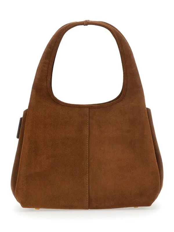 COACH Lana Monogram Leather And Suede Shoulder Bag With Double Handle