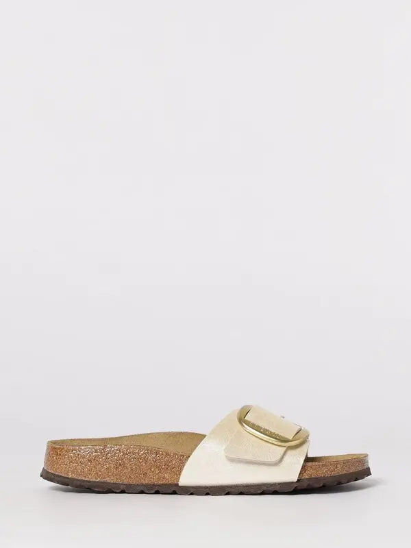 BIRKENSTOCK Leather Madrid Big Buckle Sandals - Pearl