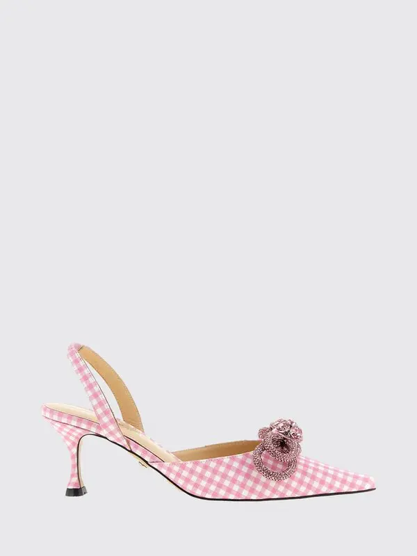 MACH&MACH Vichy Slingback Pumps With Double Bow Detail