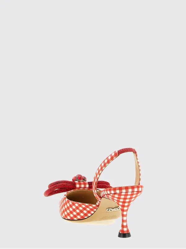 MACH&MACH Vichy Slingbacks With Double Bow Embellishment