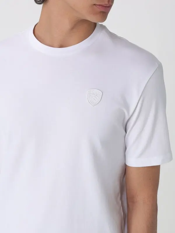 BLAUER. Cotton T-shirt With Emblem - White