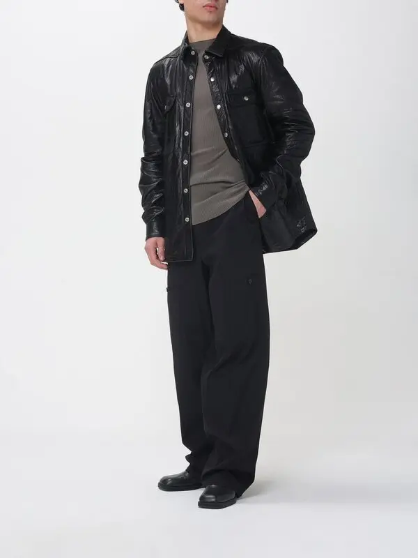 Rick Owens Crinkled Effect Leather Overshirt