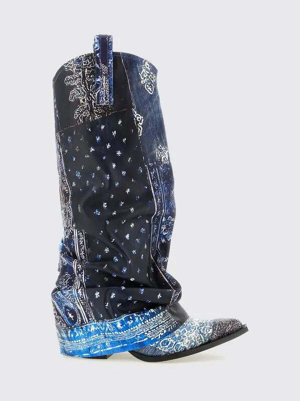 R13 Trompe-l'œil Print Leather Boots