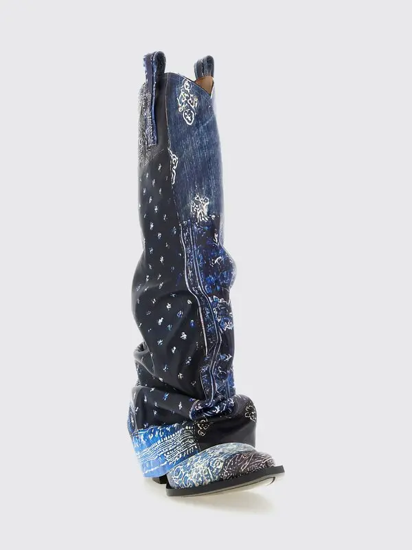 R13 Trompe-l'œil Print Leather Boots