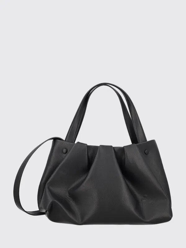 THEMOIRE Draped Vegan Leather Shoulder Bag With Removable Strap