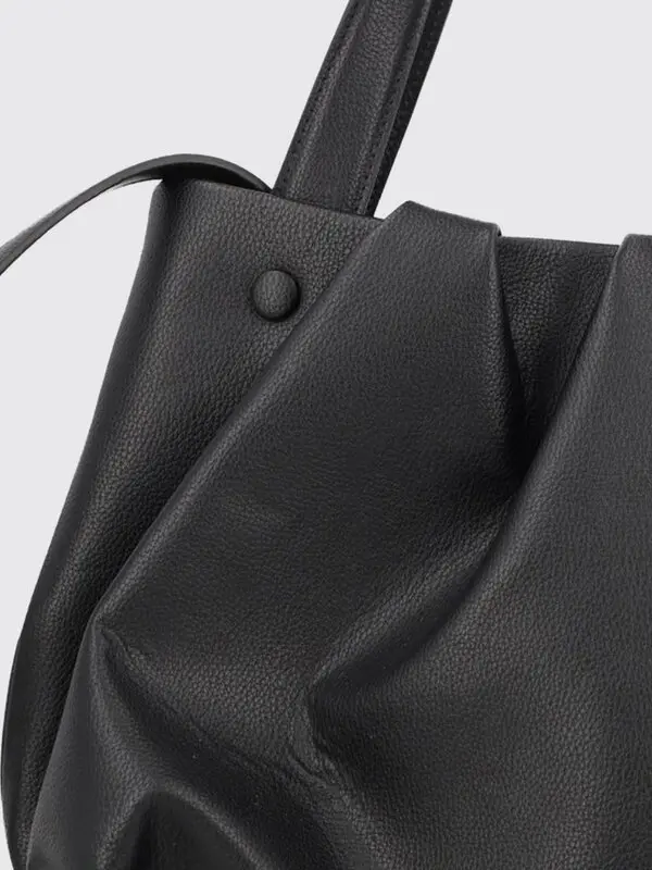 THEMOIRE Draped Vegan Leather Shoulder Bag With Removable Strap