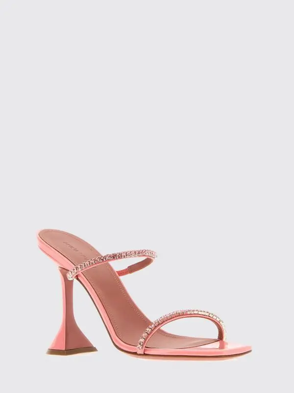 Amina Muaddi Gilda Crystal Embellished Patent Leather Mules
