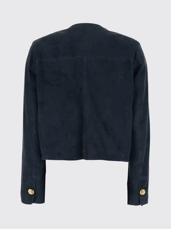 ARMA Suede Jacket With Button Details - Blue