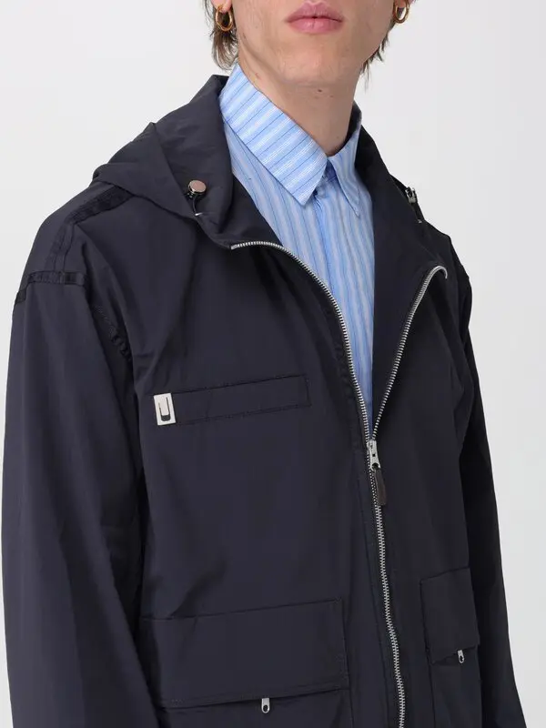 CARRER Nylon Windbreaker Jacket With Hood And Multiple Pockets