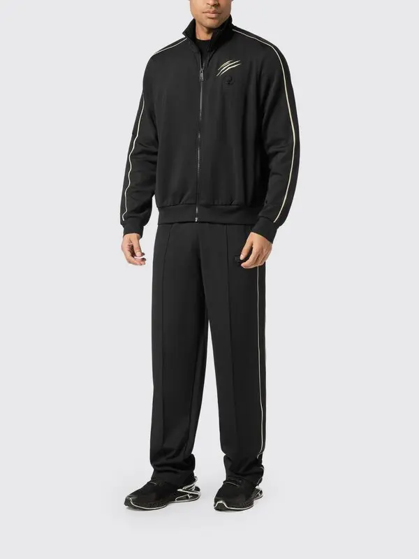 PLEIN SPORT Polyester Zip-up Sweatshirt - Black