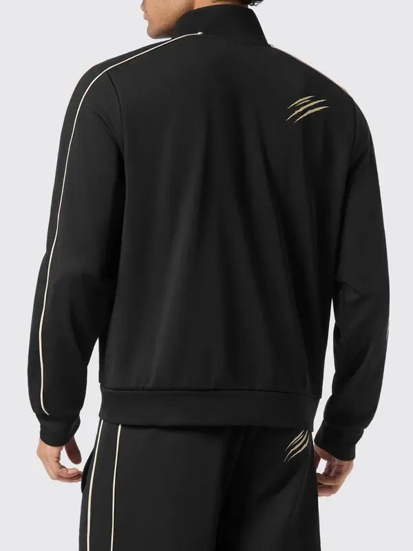 PLEIN SPORT Polyester Zip-up Sweatshirt - Black
