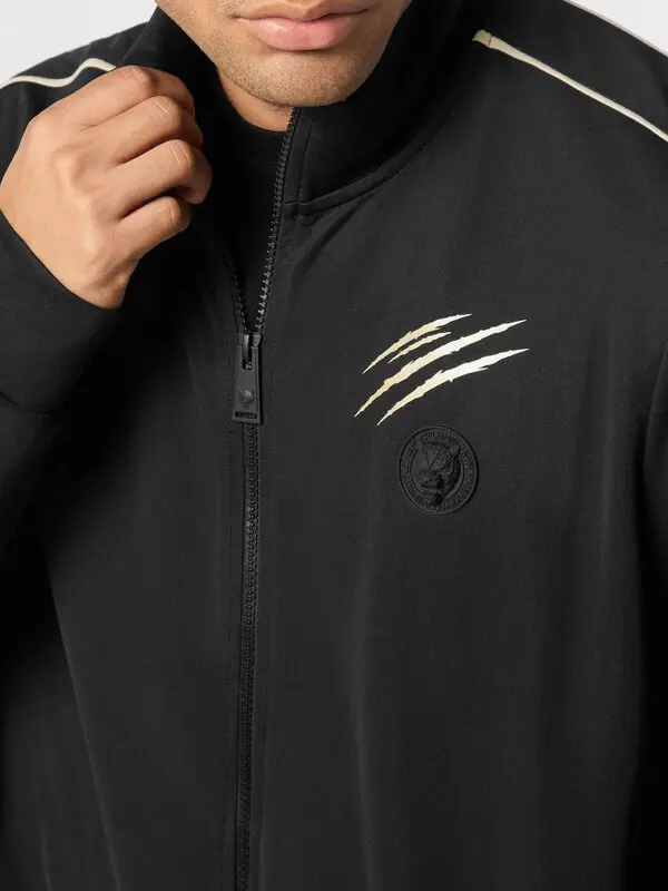 PLEIN SPORT Polyester Zip-up Sweatshirt - Black