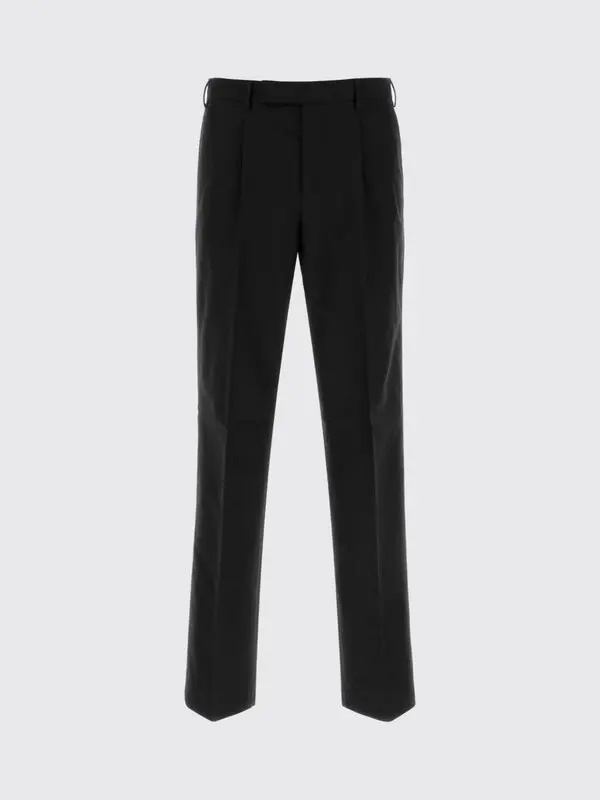 PT TORINO Virgin Wool And Cotton Tailored Trousers - Black