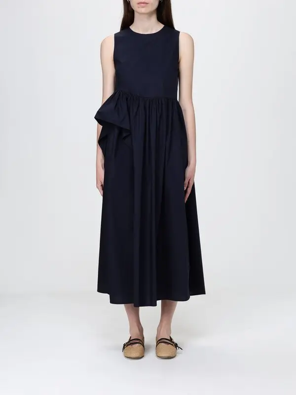 MEIMEIJ Cotton Poplin Midi Dress - Navy