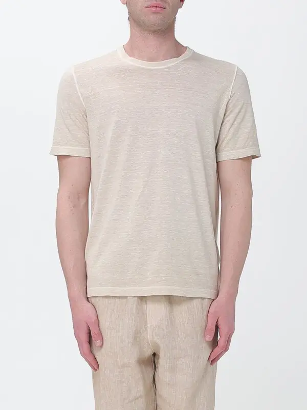 120% Lino Crew Neck T-shirt - Safari