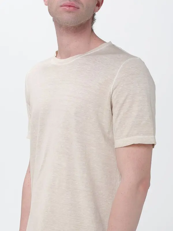 120% Lino Crew Neck T-shirt - Safari