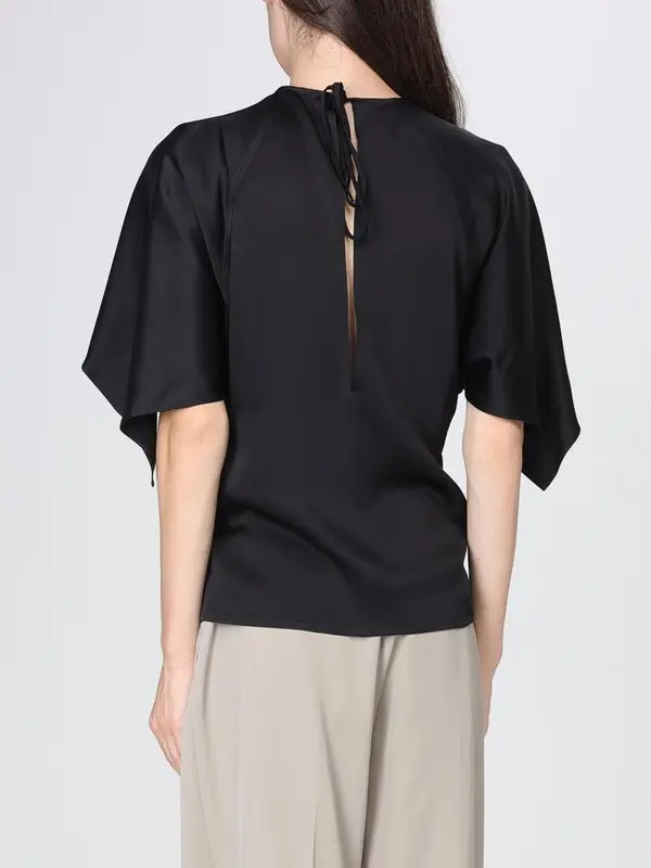 Stella McCartney Crewneck Blouse In Satin - Black
