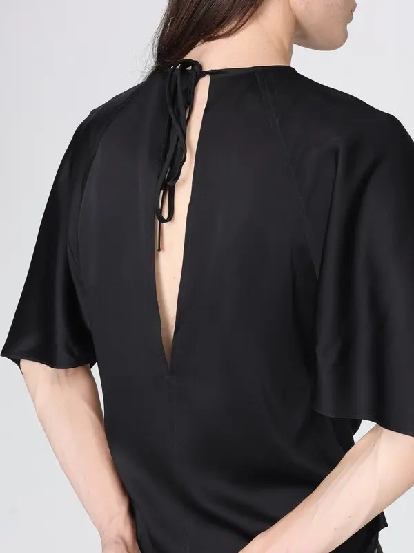 Stella McCartney Crewneck Blouse In Satin - Black