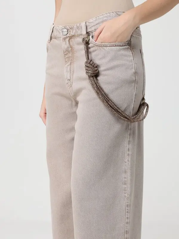 Pinko Wide-leg Cargo Jeans With Rope Detail