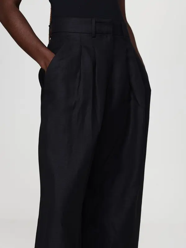 PT TORINO Frankie Wide-leg Trousers - Black