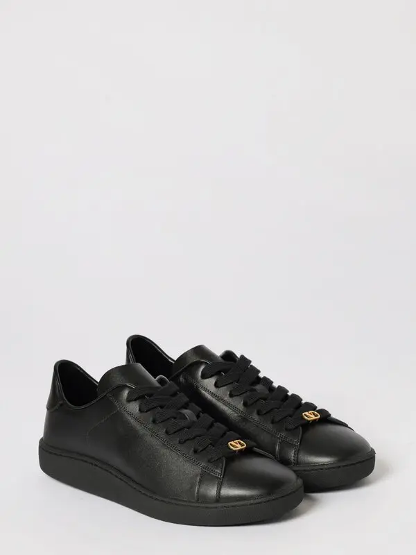 Valentino Garavani Low Top Leather Sneakers - Black