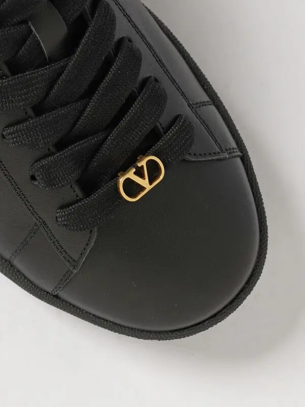Valentino Garavani Low Top Leather Sneakers - Black