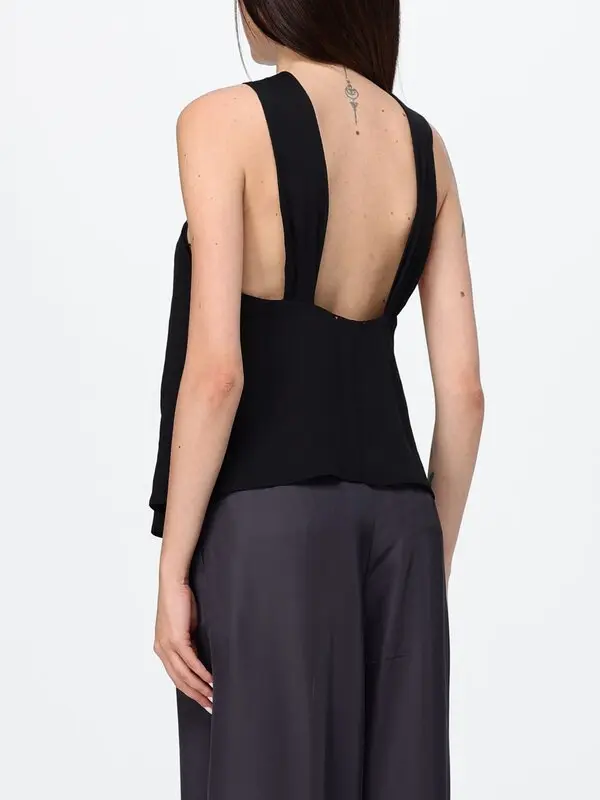 FORTE_FORTE Criss-cross Silk Blend Evening Top