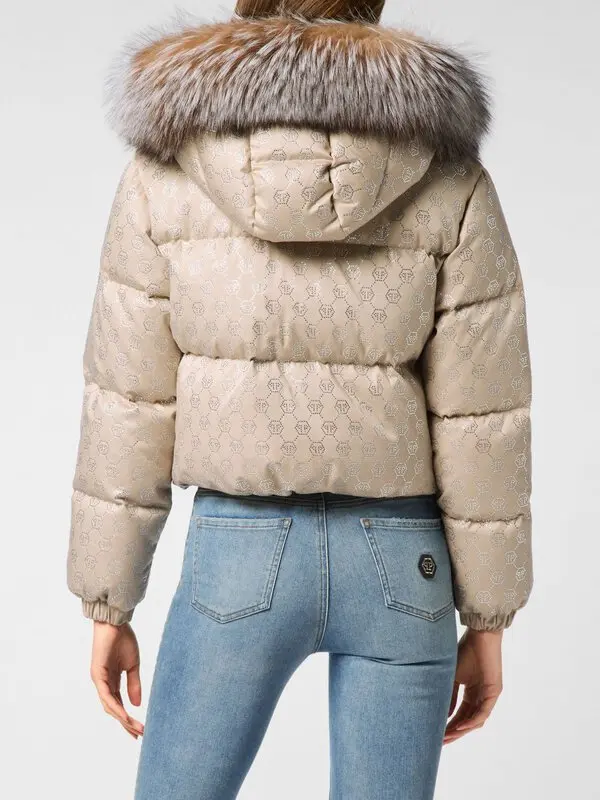 Philipp Plein Puffer Jacket With Fur Trim