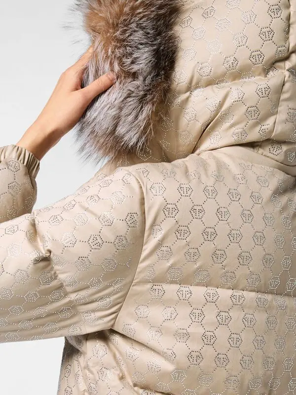 Philipp Plein Puffer Jacket With Fur Trim