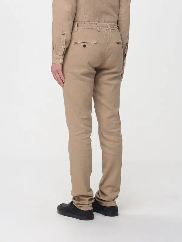MASON'S Linen And Cotton Blend Drawstring Trousers - Sand